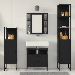 Sada koupelnového nábytku 4 ks Černý dub 33 x 33 x 185,5 cm 3334431