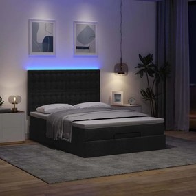 Osmanský rám postele s matrací černá 140x200cm textil 3314178