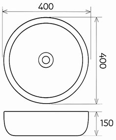 BPS-koupelny Keramické umyvadlo na desku HYD-NI-MAR6-400 40x40 cm, hnědý mramor