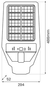 LED Stmívatelná solární pouliční lampa se senzorem KERS LED/300W/3,2V 6500K IP65