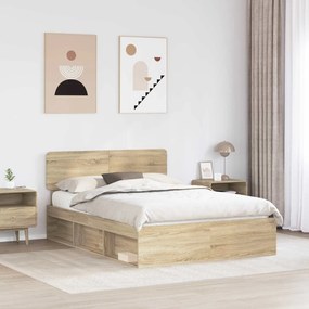 Rám postele s čelo Sonoma 140 x 190 cm Masivní borové dřevo 3412080