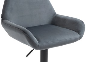Barová židle Romsey - samet - černý rám | tmavě šedá