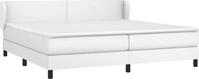Box spring postel s matrací bílá 200x200 cm umělá kůže 3127212