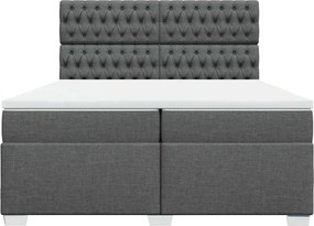 Box spring postel s matrací tmavě šedá 200x200 cm textil 3292903