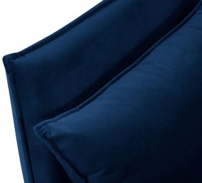 Královsky modrá sametová rohová pohovka MICADONI AGATE 250 cm, pravá