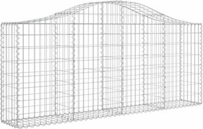 Klenuté gabionové koše 8 ks 200x30x80/100 cm pozinkované železo 3145415