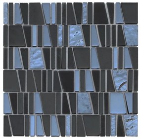 Skleněná mozaika Premium Mosaic černá 30x30 cm lesk MOSCUBEBK