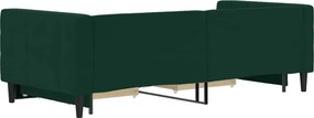 Válenda s přistýlkou a zásuvkami tmavě zelená 90 x 200 cm samet 3196741