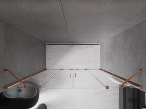 Mexen Velar Duo, posuvné dveře do otvoru 180x200 cm, 8mm čiré sklo, růžové zlato, 871-180-000-02-60