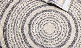 Diamond Carpets India, Ručně vázaný kusový koberec Soma SM04 Silver Black kruh, 80x80 (průměr) kruh, béžová, chodba / předsíň