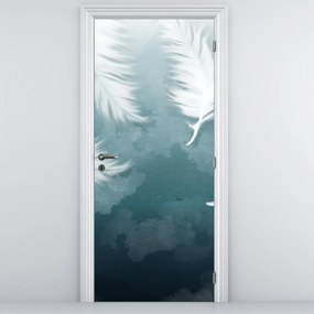 Fototapeta na dveře - Bílá peříčka (95x205cm)