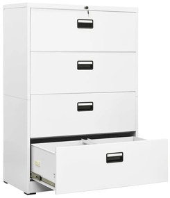 Kancelářská skříň bílá 90 x 46 x 134 cm ocel - Default Title