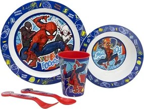 STOR Dětská jídelní sada Spiderman 5 dílů / Dětské nádobí / Talíř, mis
