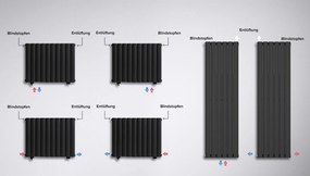interiérový radiátor DOPORRO FV - 896 W černý - otopné těleso 180x46cm