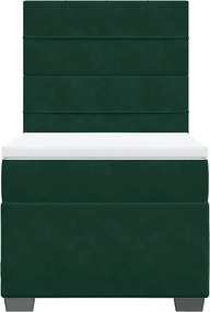 Box spring postel s matrací tmavě zelená 100x200 cm samet 3293137