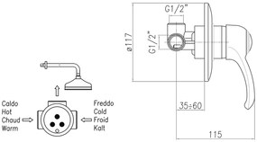 SAPHO Podomítková bidetová baterie se Stop sprškou, Retro, bronz KI41B-01