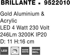 Stropní LED svítidlo NOVA LUCE BRILLANTE 6W 3200K 9522010
