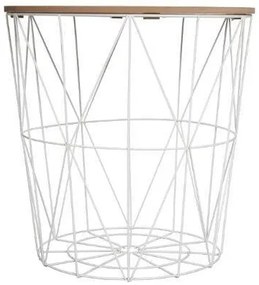 Odkládací stolek, bílý, 39,5 x 41 cm, Atmosphera