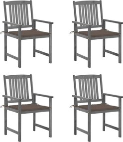 vidaXL Zahradní židle s poduškami 4 ks masivní akáciové dřevo [3061228] Barva: taupe