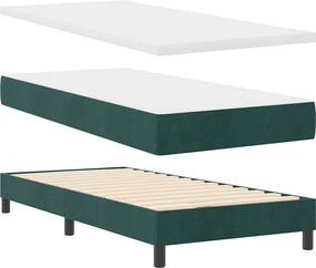 Postel s boxspringem s matrací Tmavě zelená 90 x 200 cm samet 3339083