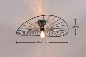 Matně černé stropní svítidlo ø 60 cm Chapeau – Reality