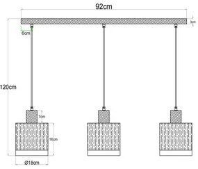 Globo 15915-3H - Lustr na lanku UNDERWOOD 3xE27/60W/230V