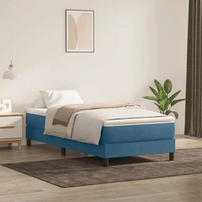 Postel Box Spring bez matrace tmavě modrá 80x220 cm samet 3315853
