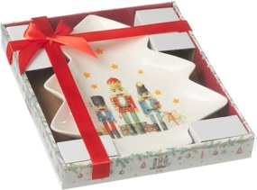 Servírovací talíř stromek s Louskáčky Chris Nutc v dárkové krabičce - 25*21*3 cm