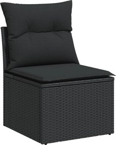 vidaXL 12dílná zahradní sedací souprava s poduškami polyratan [3226132] Barva: Černá a krémová