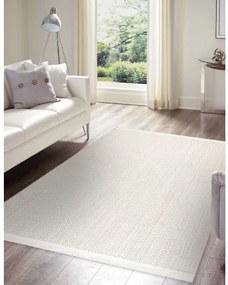 koberec NANO FJ86B Rybí kost, smyčkový, plošně tkaný bílá velikost 160x220 cm | krásné koberce cz