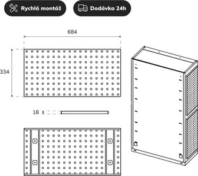 Deska na nářadí boční černá, 334x684x18 mm: příslušenství k MEGAN