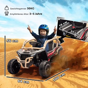 AIYAPLAY 12V Elektrické terénní vozidlo pro děti, dálkové ovládání, LED světla, hudba, klakson, pro děti od 3 do 8 let, žlutá