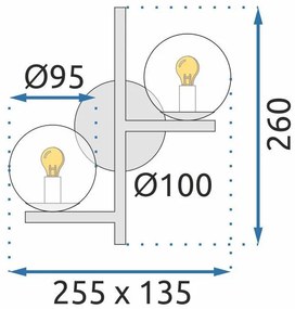 Toolight Nástěnná lampa APP1171-2W Gold