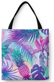 Nákupní taška Piña colada - neonový grafický vzor s tropickou flórou