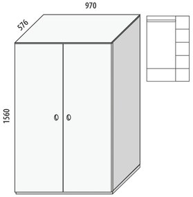 DOMESTAV s.r.o. Skříň 2-dvířková-SMRK B3 Materiál: Smrk, Povrchová úprava: Přírodní provedení