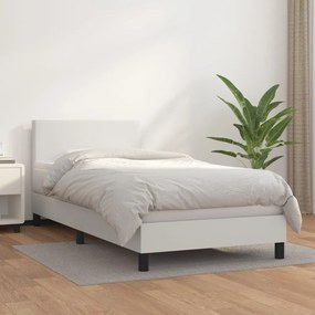 Box spring postel s matrací bílá 90x200 cm umělá kůže,  3140982 HangarStore.cz