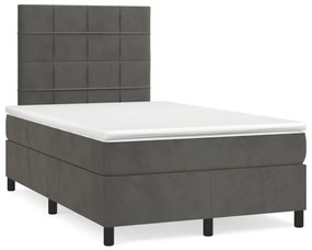Box spring postel s matrací tmavě šedý 120x190 cm samet