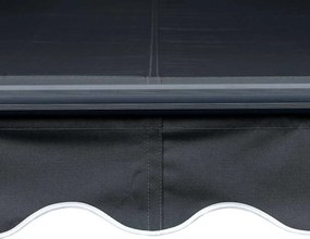 Ručně zatahovací markýza s LED světlem 350 x 250 cm antracitová 3051244