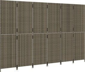 vidaXL Dělicí stěna 6 panelů polyratan [365354] Barva: Černá
