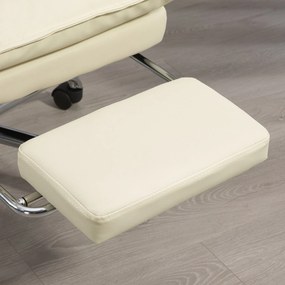 Vinsetto ergonomické kancelářské křeslo, náklon 155° s vysouvací opěrkou nohou, snadno čistitelná PU koženka, polstrované opěrky, otáčecí a výškově n…