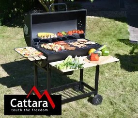 Cattara Gril BARREL na dřevěné uhlí / Rošt: 73 x 37 cm