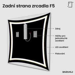 Zrcadlo do koupelny s LED osvětlením F5
