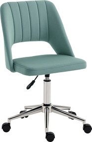 Židle Vinsetto, výškově nastavitelná kancelářská židle bez opěrek, otočná kancelářská židle s sametovým vzhledem, ergonomická make-up židle do ložnice