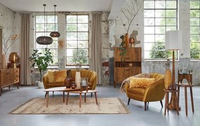 Okrová designová pohovka Almond ocher - 160*72*79cm