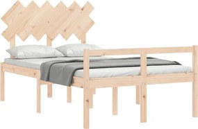 Postel s čelem pro seniory Small Double masivní dřevo 3195516