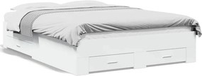 Rám postele se zásuvkami bílý 140 x 190 cm kompozitní dřevo 3280398