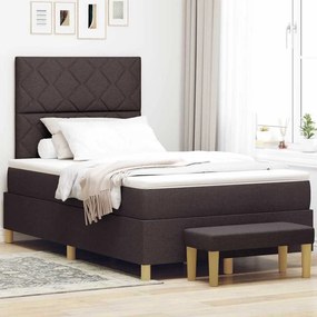 Postel s boxspringem s čelo Tmavě hnědá 190 x 120 cm textil 3344362