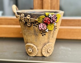 Keramika Javorník Květináč - vozíček