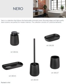 BISK Erga Nero, miska na mýdlo, černá matná, ERG-08138