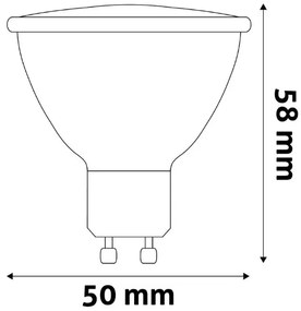 Stmívatelná LED žárovka GU10 7W 600lm denní, ekvivalent 48W